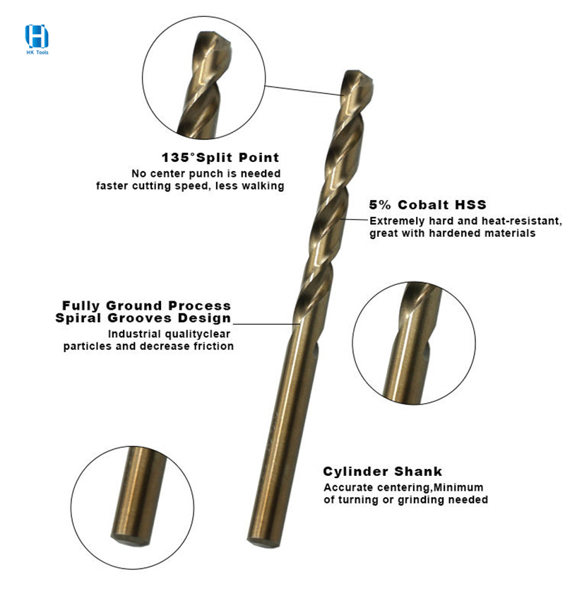 HSS M35 Cobalt Jobber Length Straight Shank Twist Drill Bits For HSS M35 Cobalt Jobber Length Straight Shank Twist Drill Bits For